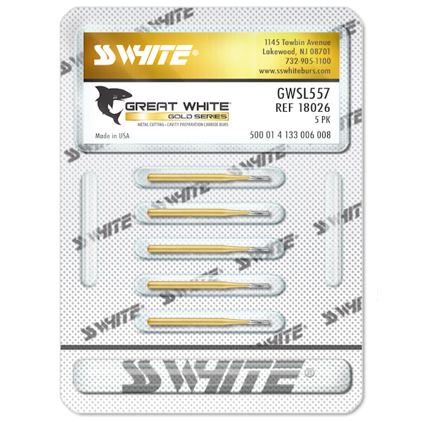 Great White - Restoration Removal Bur - GW2 (1558) - 5 Pack – WISBEY DENTAL